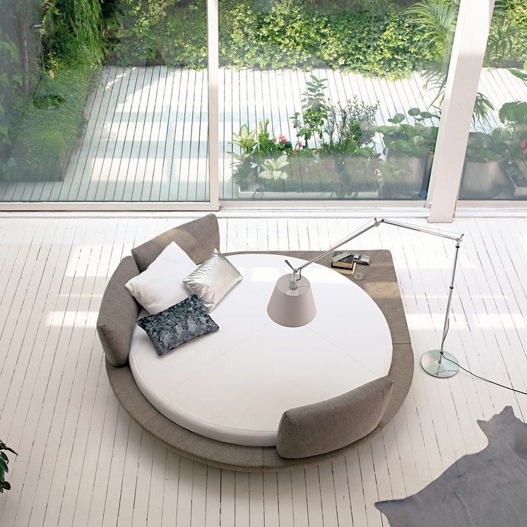 Lit rond - TIME - Falegnami - double / contemporain / tapissé