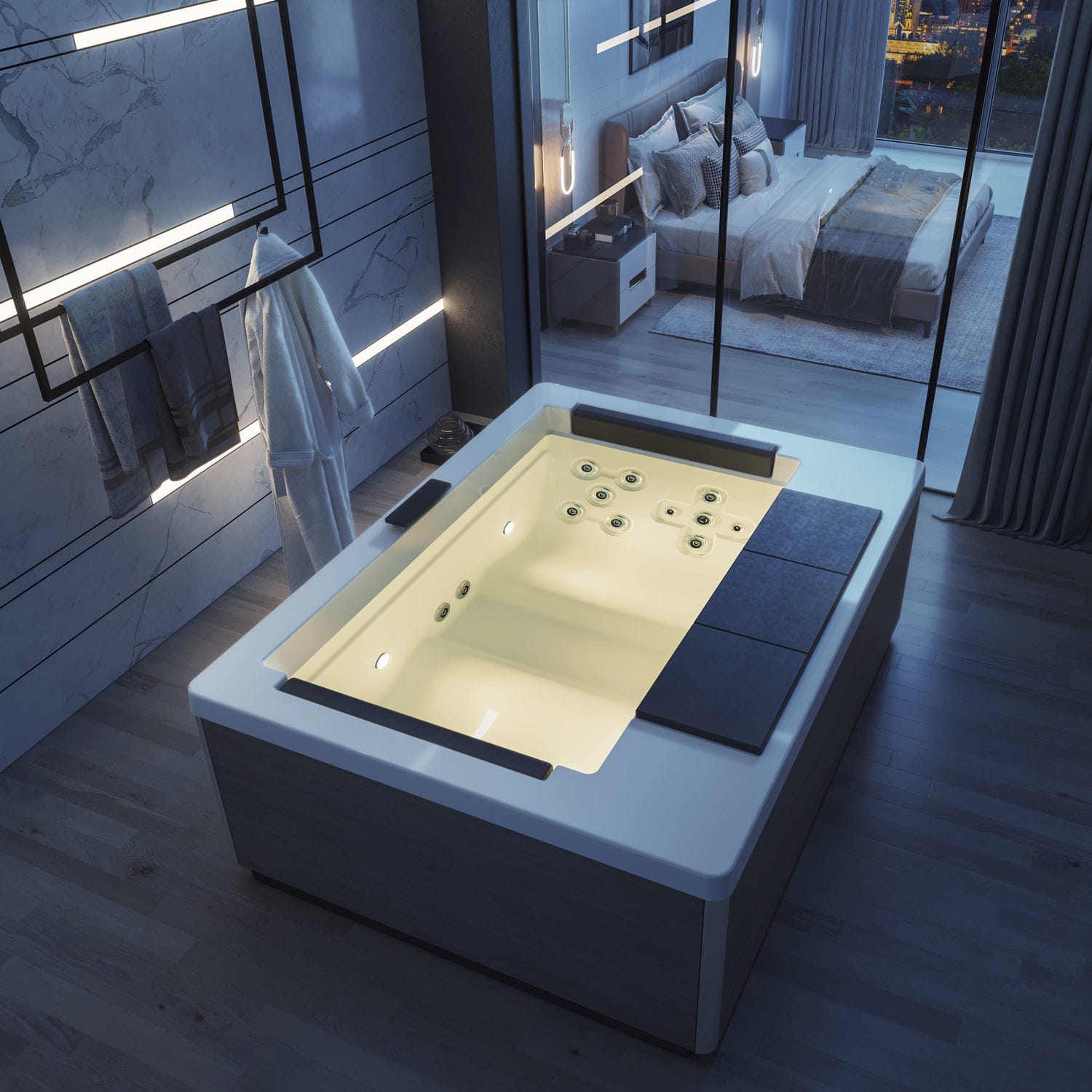 Spa hors-sol - Hotel spa - Aquavia Spa - rectangulaire / 2 places / en ...