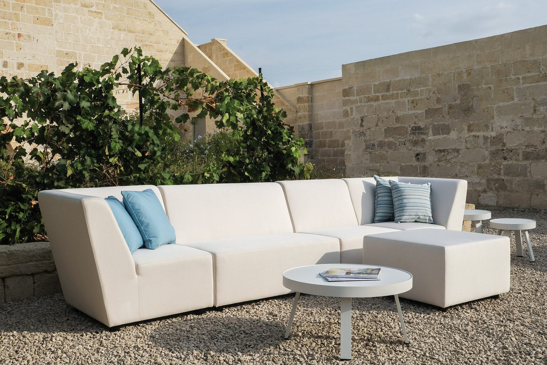 Canapé modulable - Shape - DRIGANI SRL - contemporain / de jardin / marron