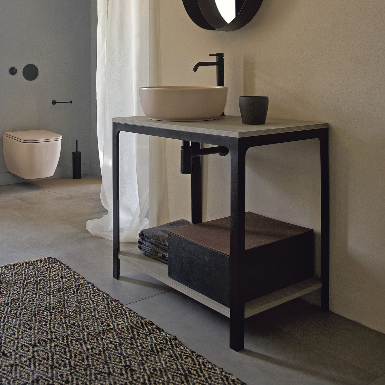 Console pour lavabo en métal - AB2 - Scarabeo Ceramiche - en bois