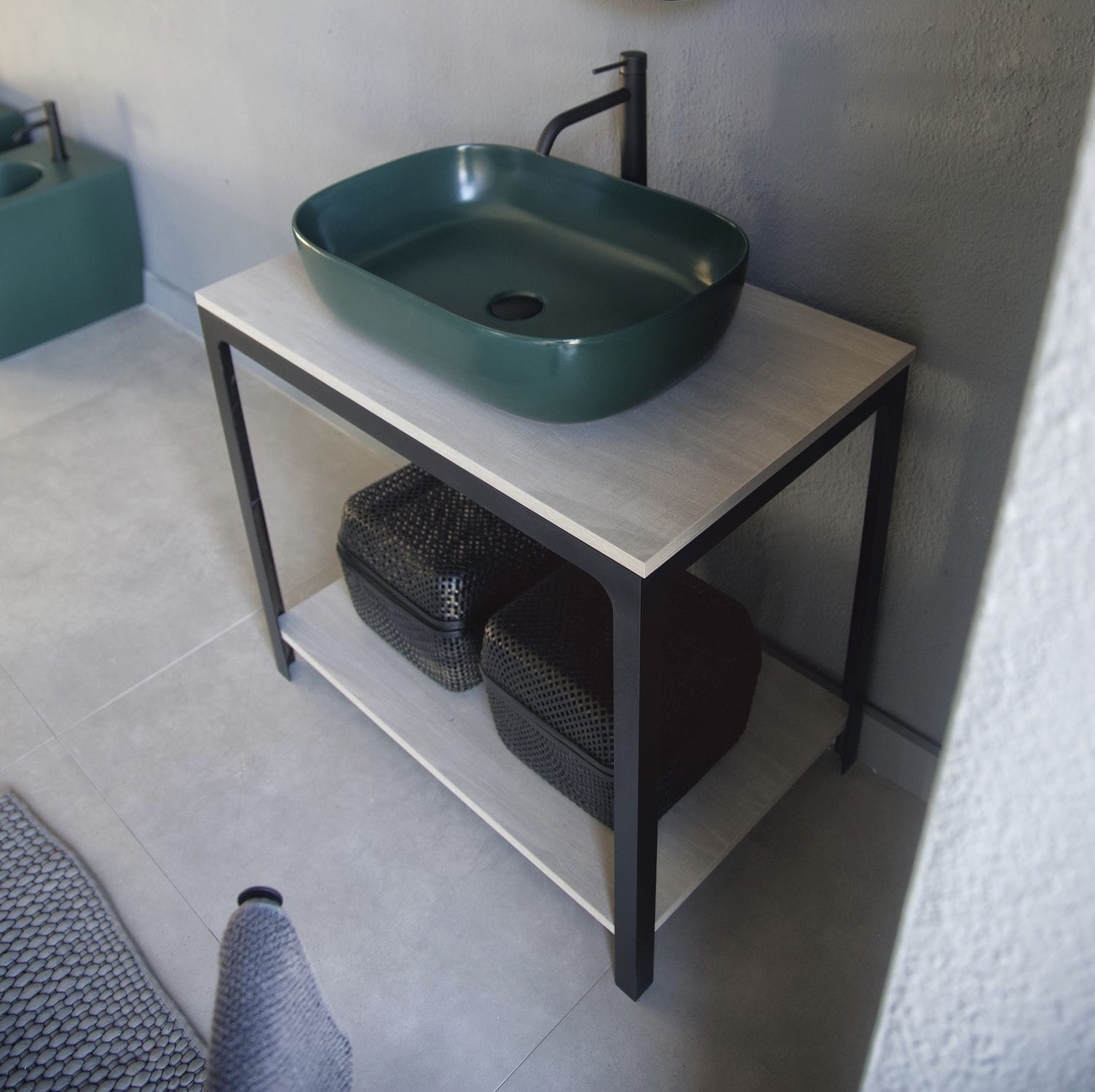 Console pour lavabo en métal - AB3 - Scarabeo Ceramiche - en bois