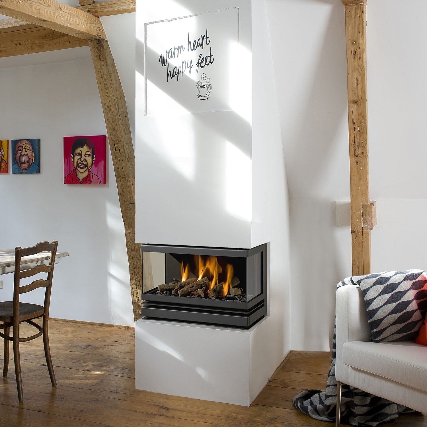 Cheminée d'angle - UNICA-2 - Bellfires - à gaz / contemporaine / à ...