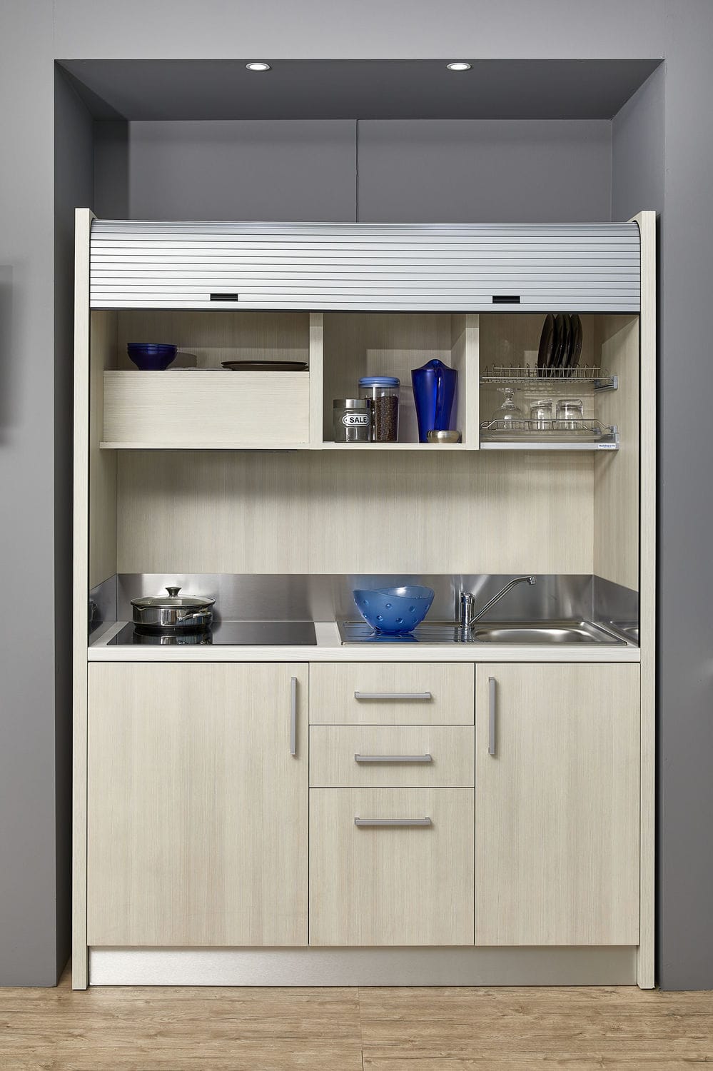 Kitchenette compacte - K-108 - MOBILSPAZIO S.r.l - en bois / cachée ...