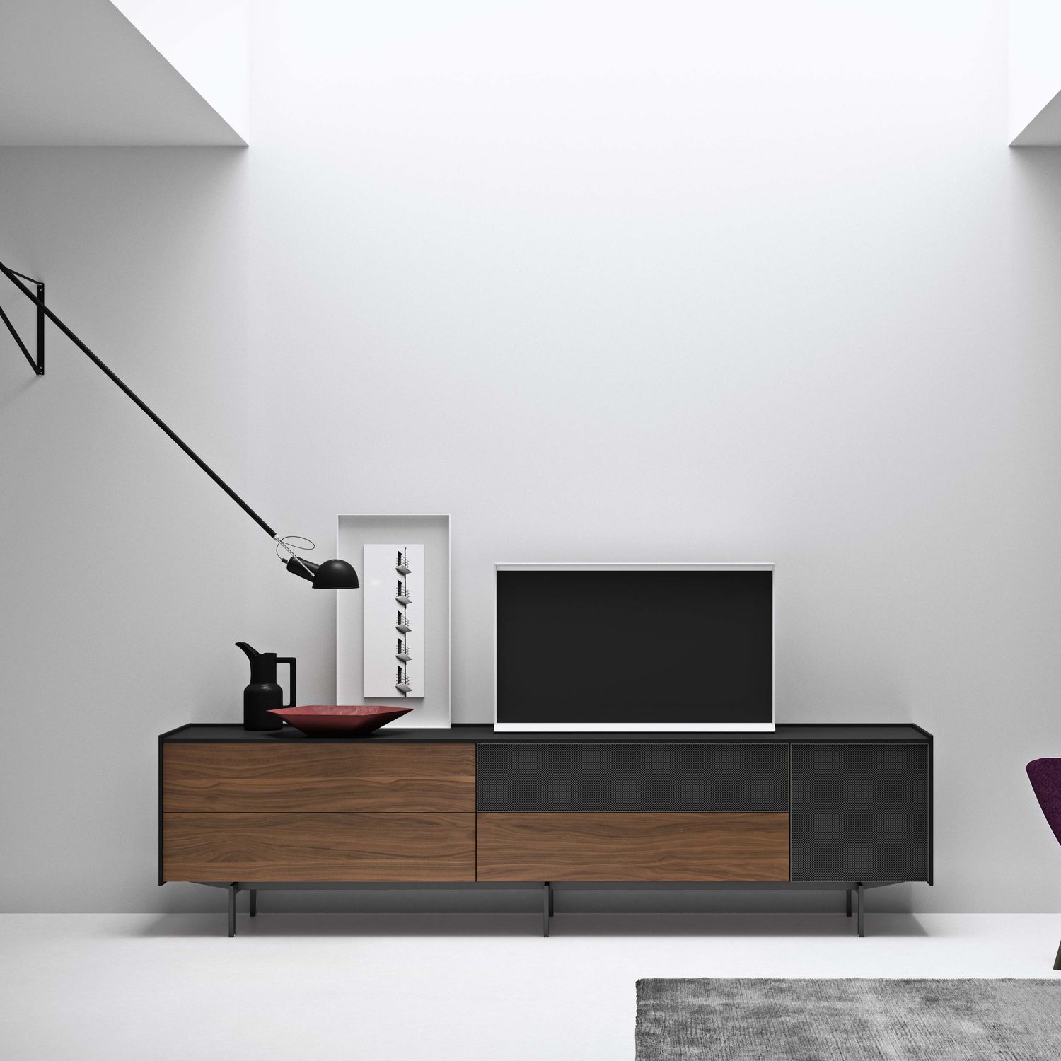 Buffet contemporain / en noyer / en métal - MAXIMA 02 - md house