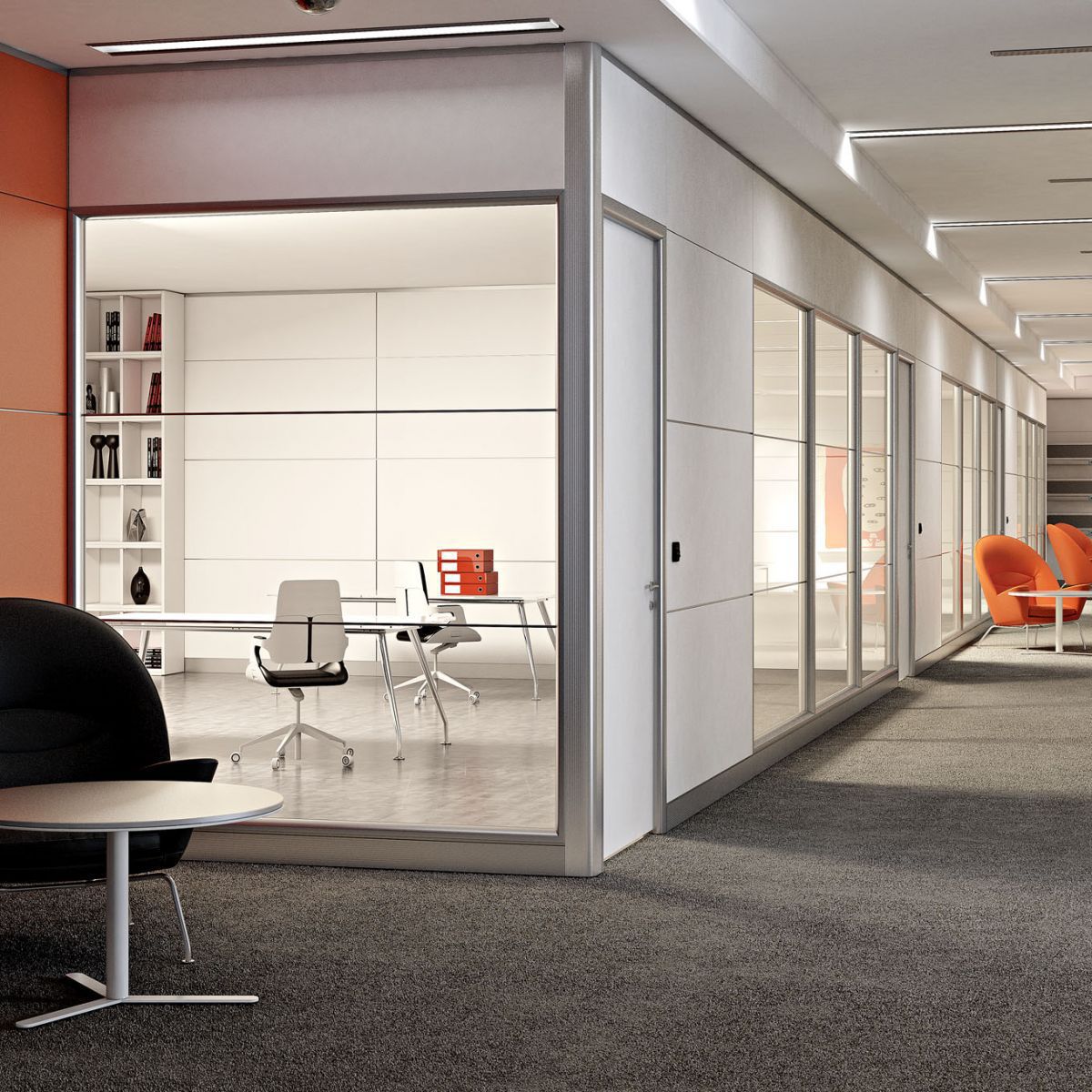 Cloison fixe - WALL SYSTEM - Arcadia - en aluminium / en bois / en métal