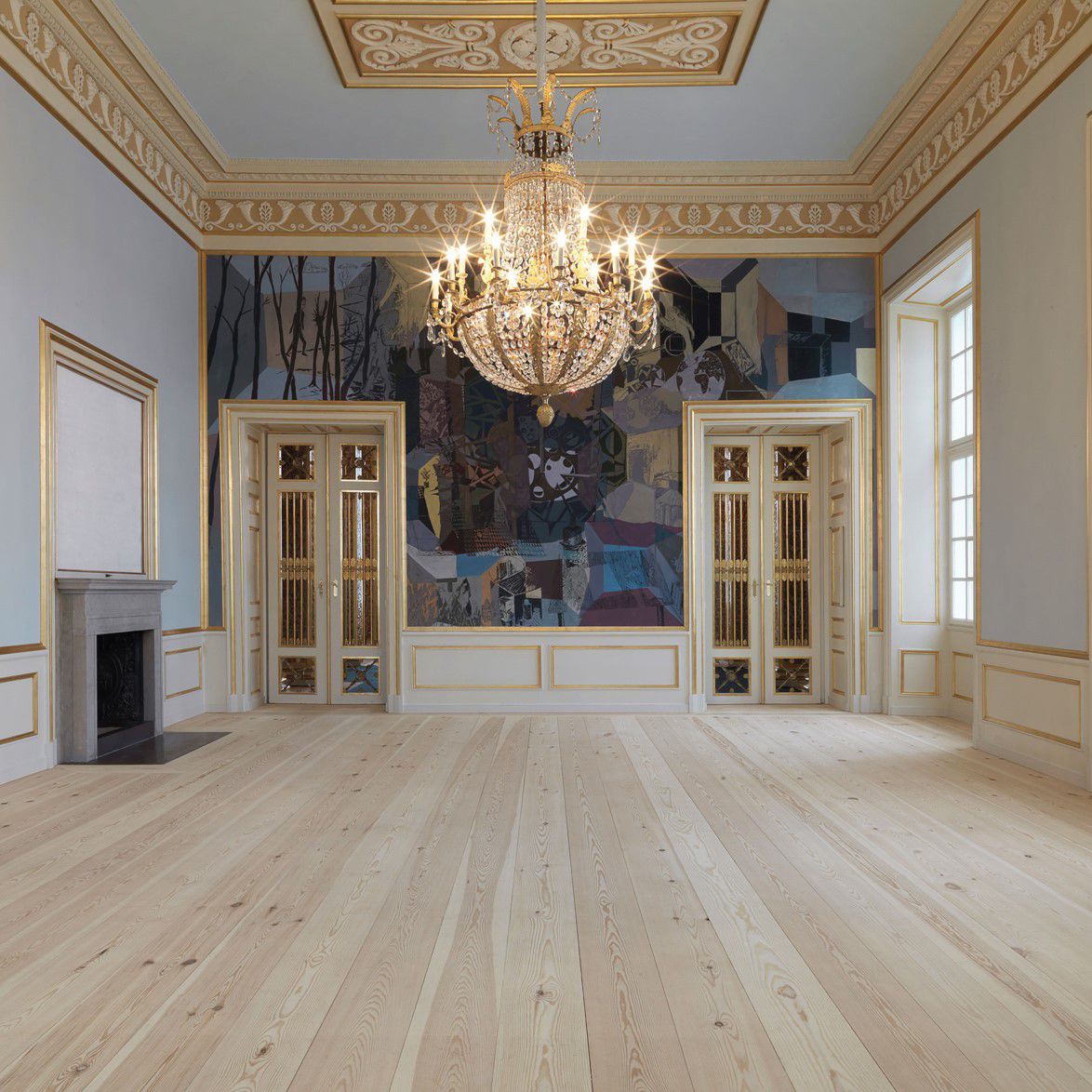 Parquet massif - Dinesen - en pin / pont de bateau / huilé