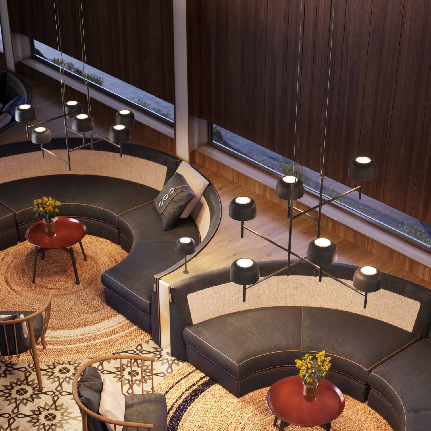 Lustre contemporain - Bol S/6L - BOVER Barcelona - en laiton / en ...