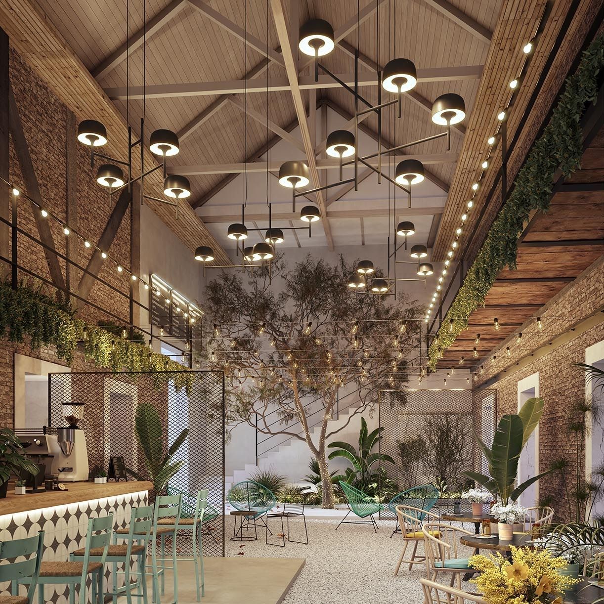 Lustre contemporain - Bol S/4L - BOVER Barcelona - en laiton / en ...