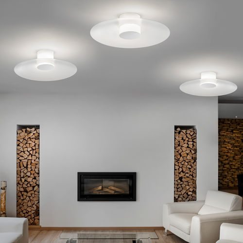 Plafonnier contemporain - THOR - LODES - rond / en métal / en polycarbonate