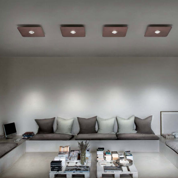 Plafonnier contemporain - FROZEN - LODES - carré / en métal / en cristal