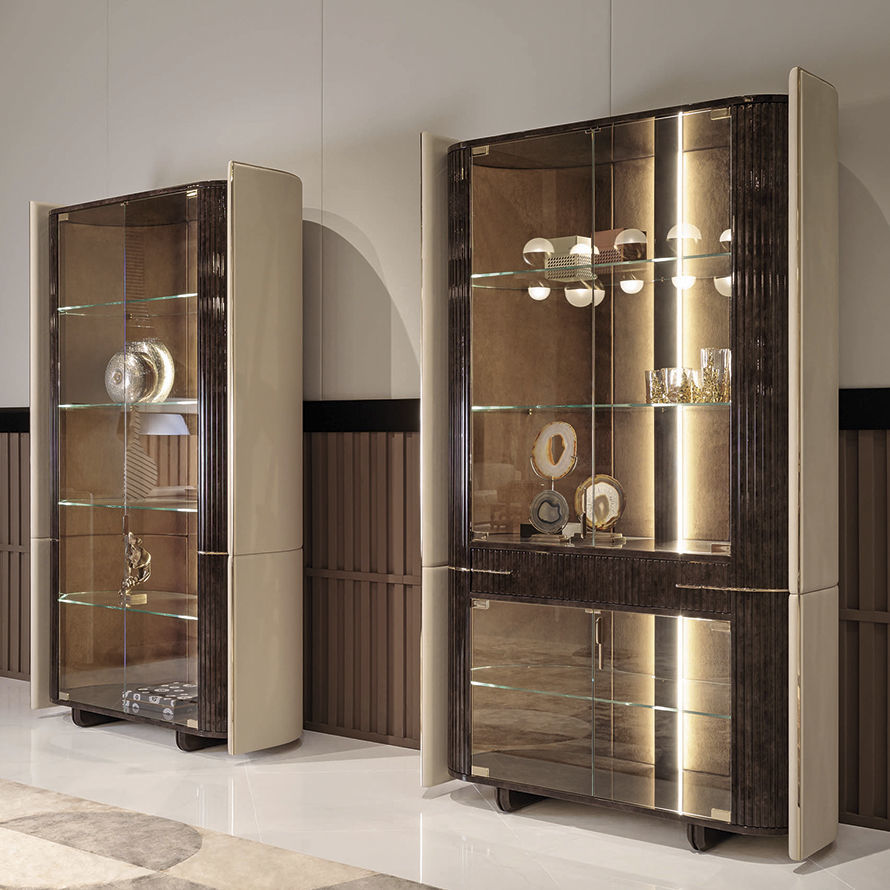 Vitrine contemporaine - Eclipse - TURRI - en verre / en bois laqué ...