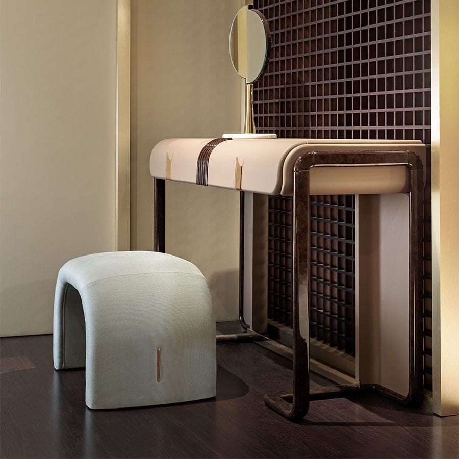 Pouf contemporain - Eclipse - TURRI - en tissu / en cuir / tapissé