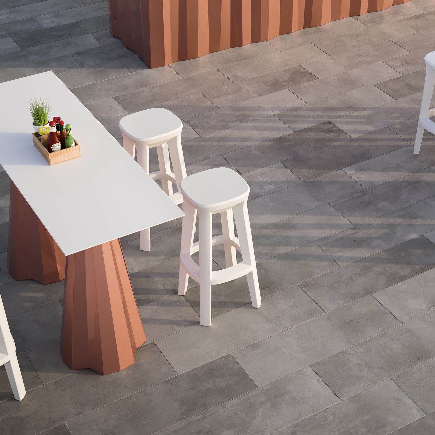 Tabouret de bar contemporain - frozen - PLUSt COLLECTION - en polyéthylène / avec piètement en ...