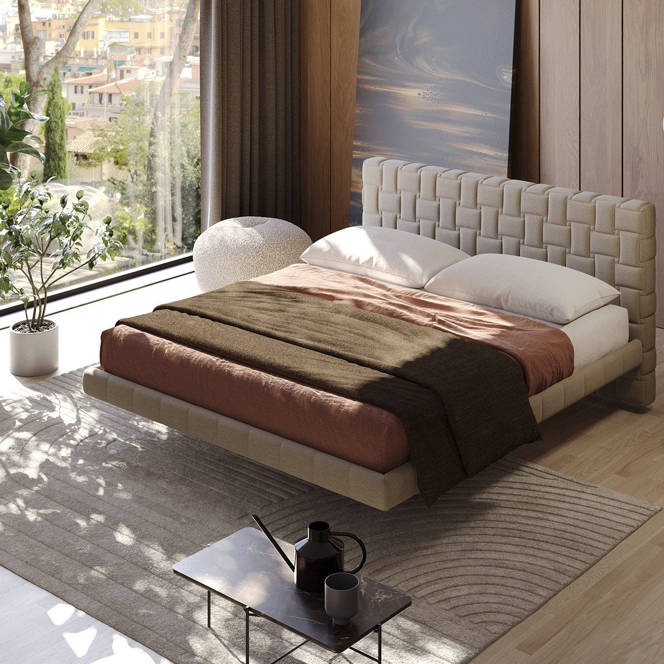 Lit double - Cocos - Milano Bedding - contemporain / tapissé / avec ...
