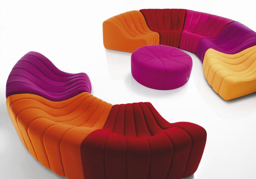 Canapé modulable / design original / en tissu / 7 places et plus ...