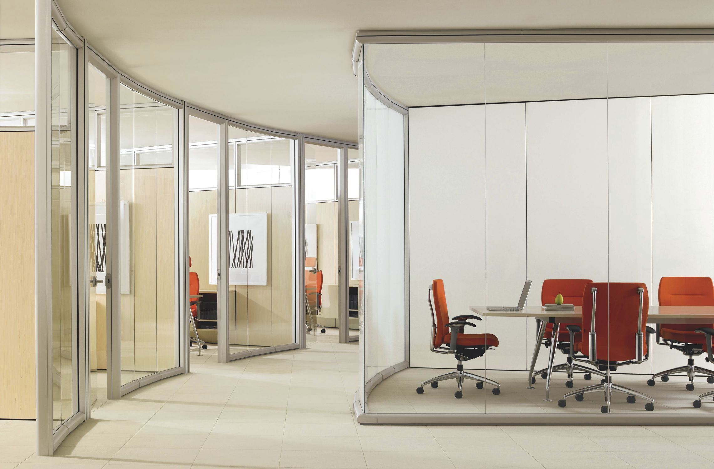 Cloison fixe / vitrée / à usage professionnel / de bureau - OPTOS - Teknion