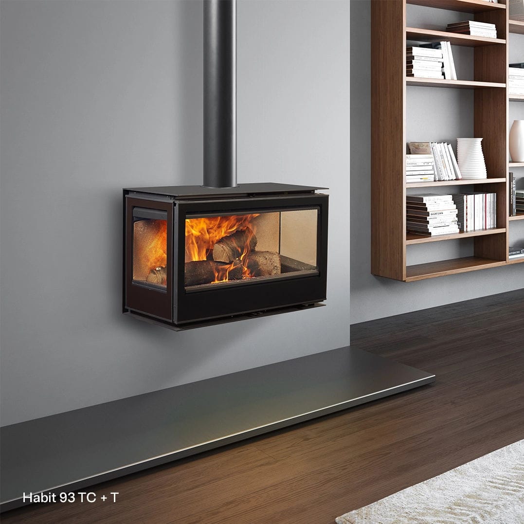 Poêle à bois - Habit - ROCAL - 5 kW - 10 kW / 10 kW - 20 kW / mural