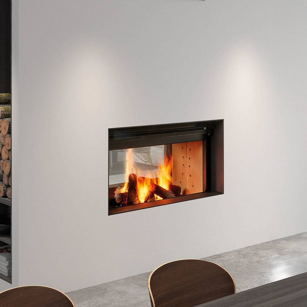 Insert de cheminée à bois - Double Sided Serie G - ROCAL - en acier ...