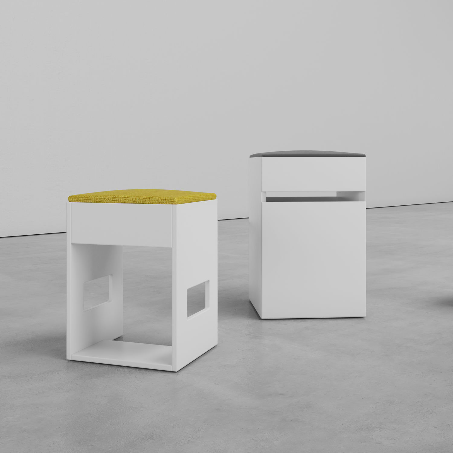 Tabouret contemporain - BOX - ESTEL - avec piètement en bois / à ...