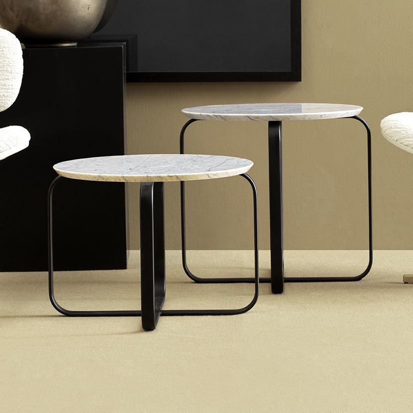 Table d'appoint contemporaine - MEZZE' - fasem - en MDF / en cuir / en ...