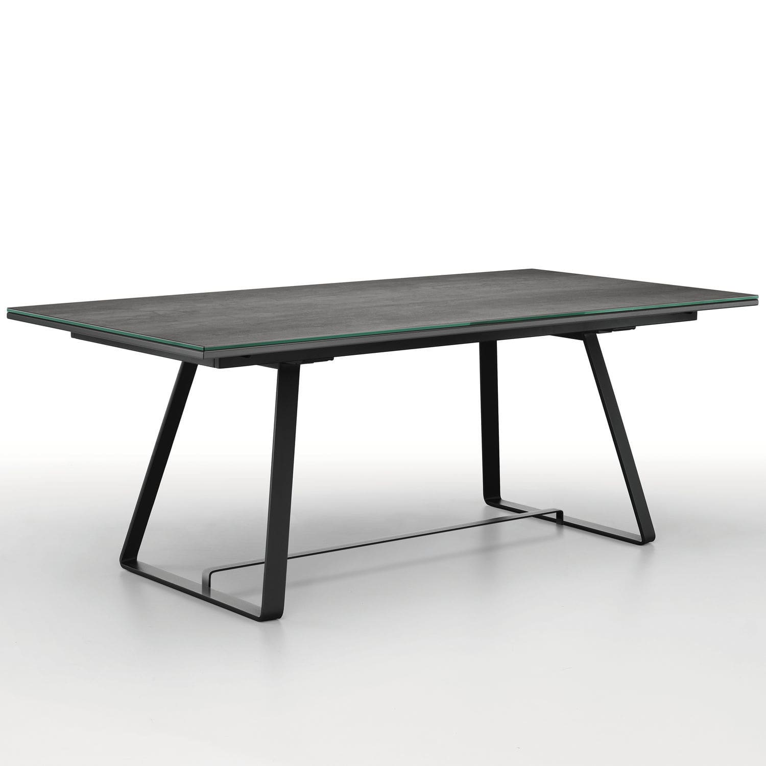 Table contemporaine - Alfred - MIDJ - en verre / en céramique / avec piètement en acier laqué