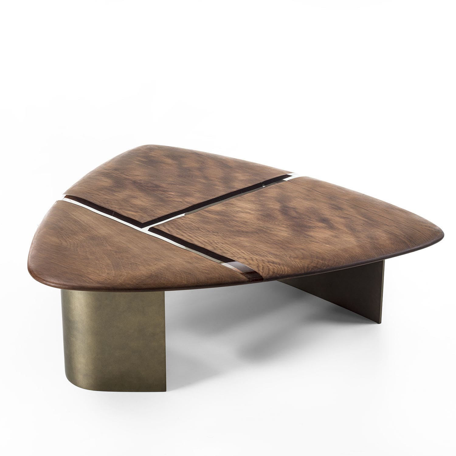 Table basse contemporaine - KAURI DELTA - Riva 1920 - en bois / en résine / avec piètement en bois