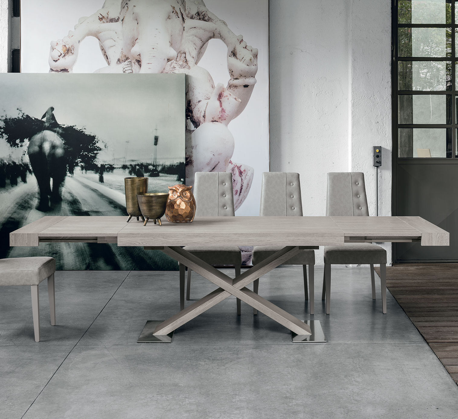 Table à manger contemporaine - ASTERION 180 - Target Point - en stratifié / avec piètement en ...