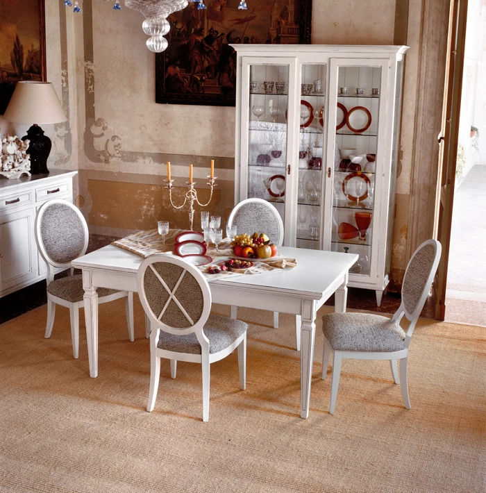 Table classique - AMEDEO - Tonin Casa - en bois laqué / avec piètement en bois / rectangulaire