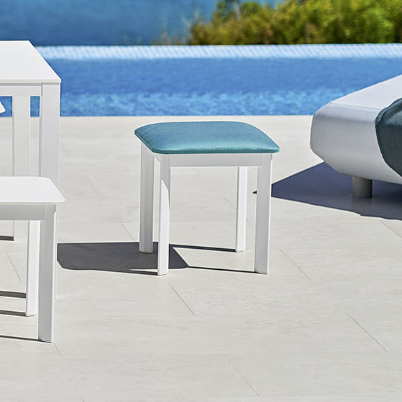 Tabouret contemporain - SYSTEM - Varaschin - en tissu / avec piètement ...