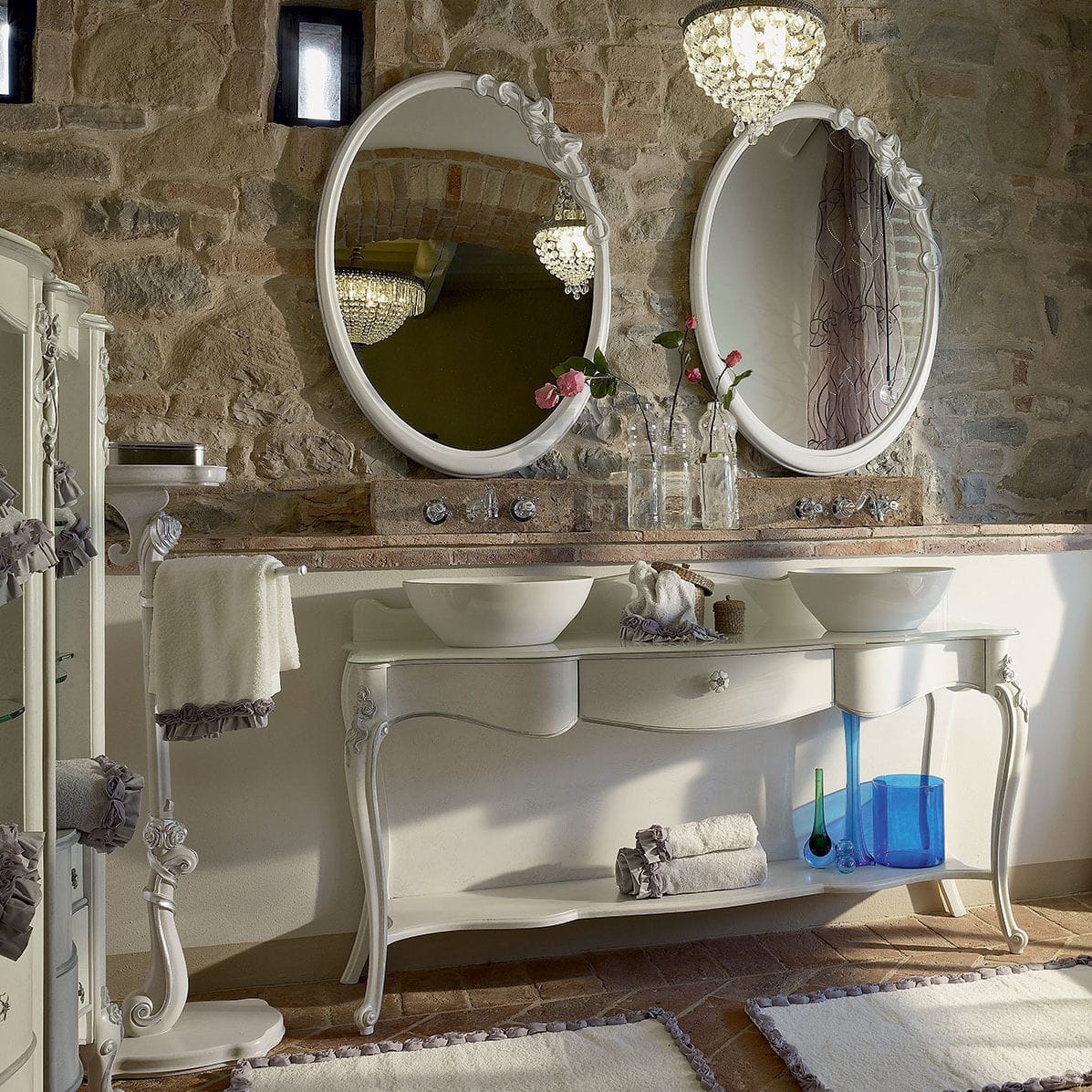 Console pour lavabo en bois - CAPRI - Volpi - en cristal