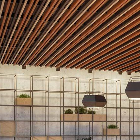 Faux-plafond en bois massif - LINEA TOUCH - LAUDESCHER - en panneaux ...