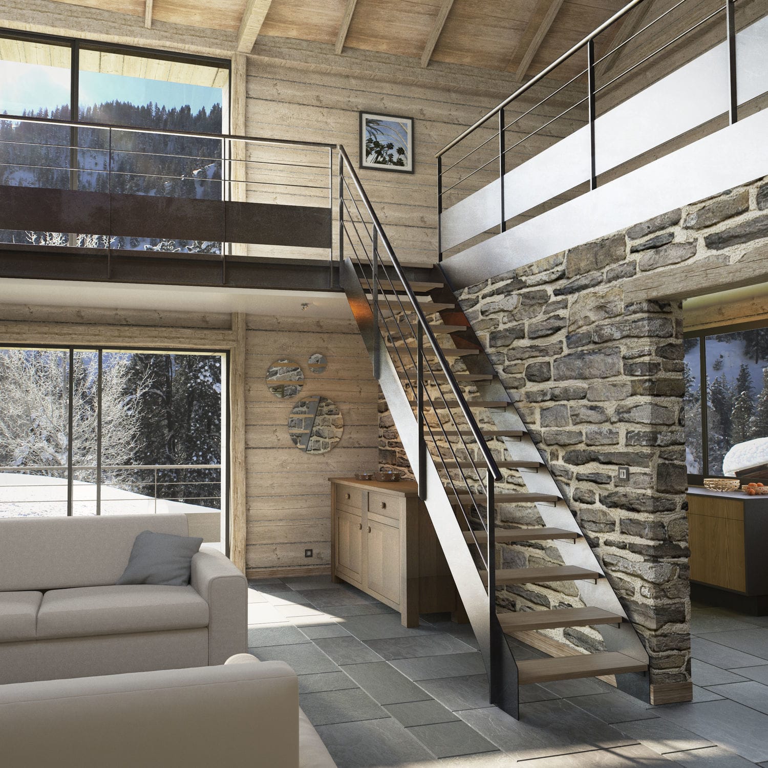 Escalier droit - LOFT ST5 ESCA'DROIT® - ESCALIERS DECORS - à marches en ...