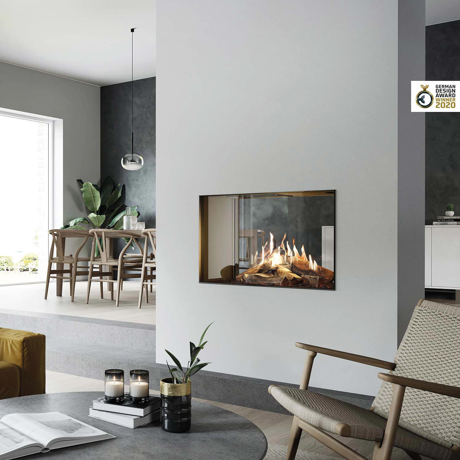 Cheminée à gaz - VISIO TUNNEL - Attika Feuer AG - encastrable / adossée ...