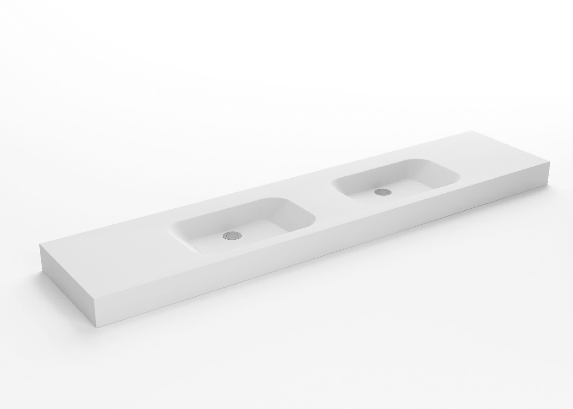 Vasque suspendue / rectangulaire / en Solid Surface / contemporaine - CODE 2S - HIDROBOX by absara