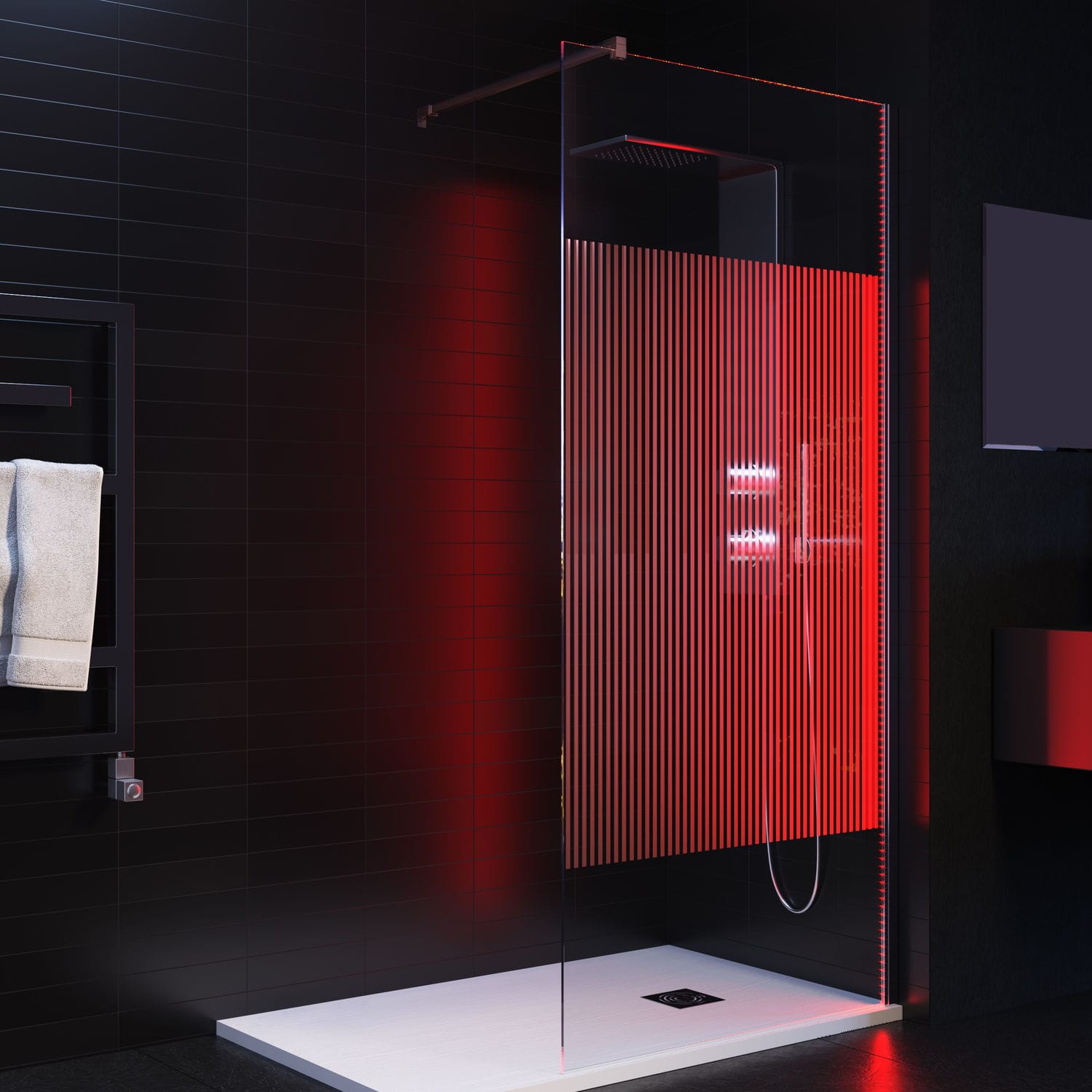 Paroi de douche fixe - MIAMI LEDS - Mundilite - rectangulaire / en ...