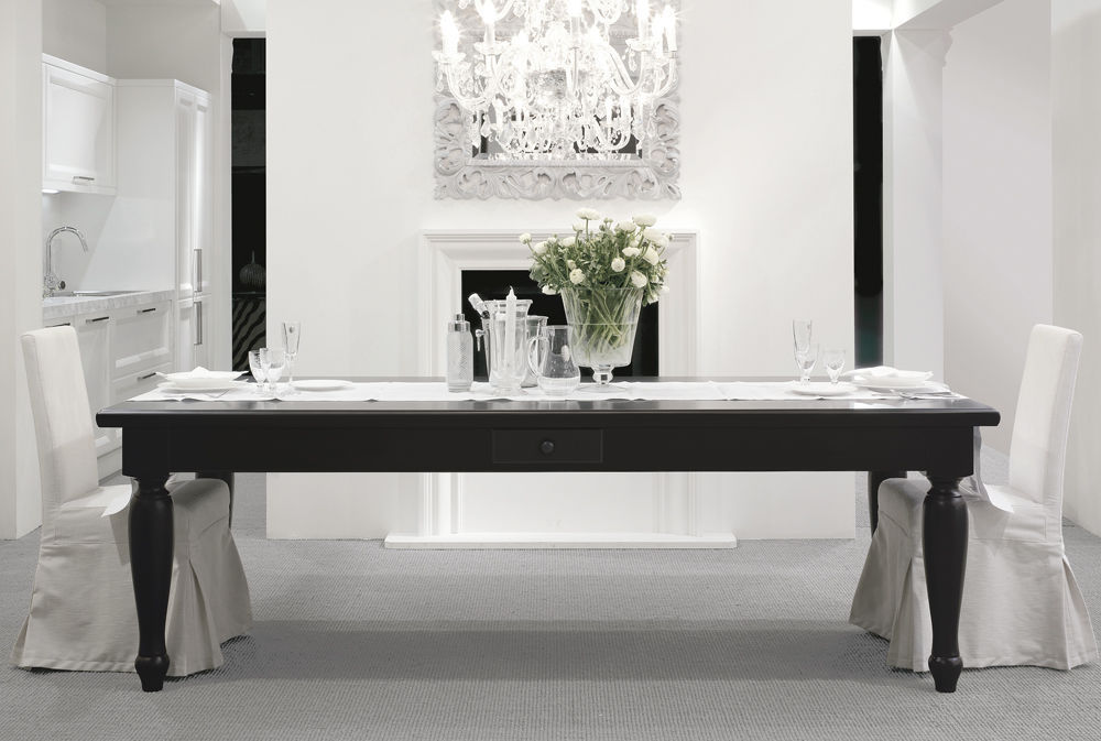 Table classique - GALLERY - CASTAGNA CUCINE - en bois laqué / avec piètement en bois laqué ...