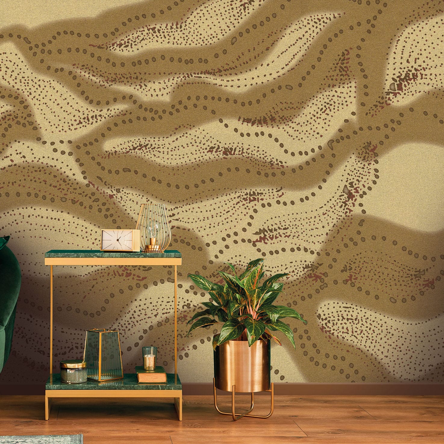 Papier peint contemporain - VIBRA DORÉ - LGD01 décor mural sur mesure ...