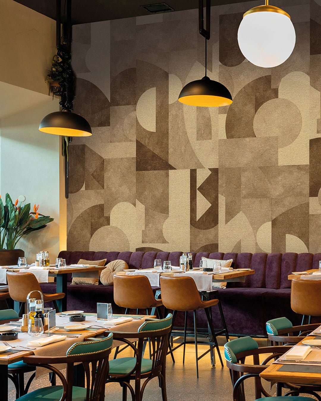 Papier peint contemporain - KOMPO DORÉ - LGD01 décor mural sur mesure ...