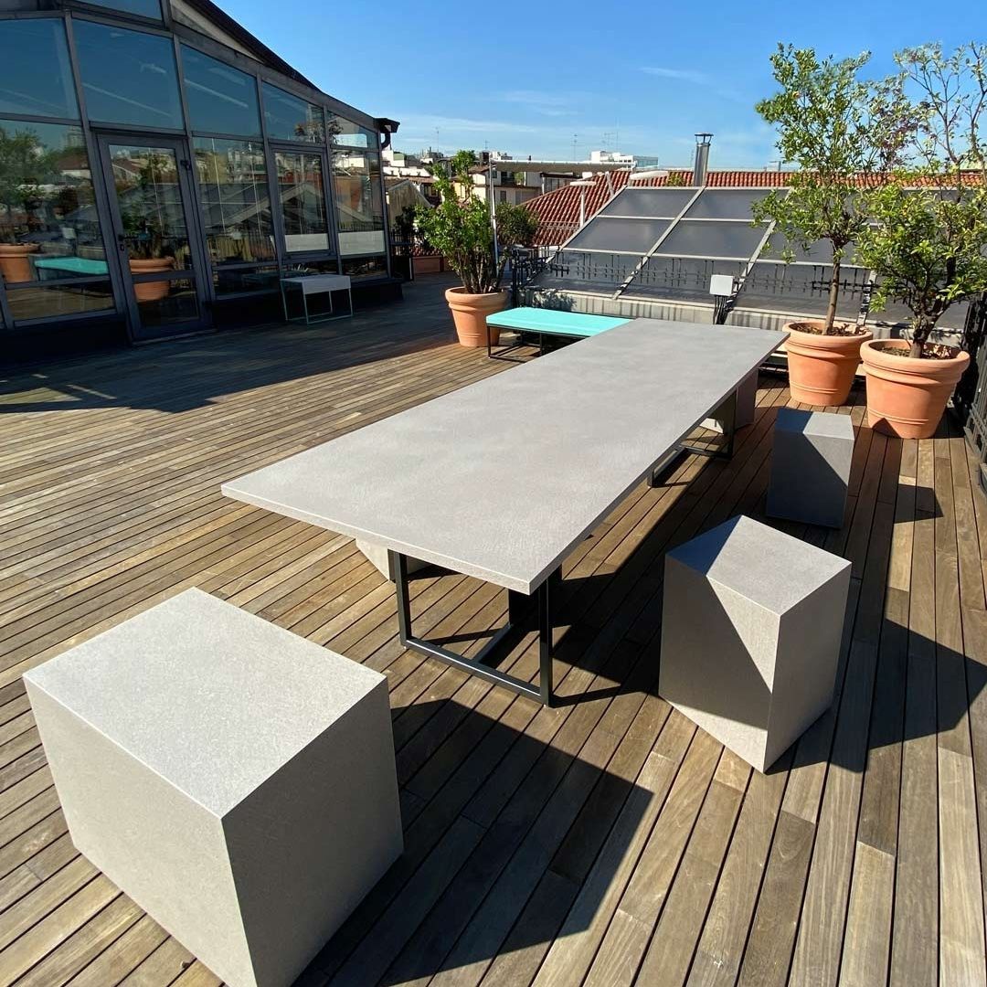 Table contemporaine - Tecnè - Bsinergy - en pierre / avec piètement en ...