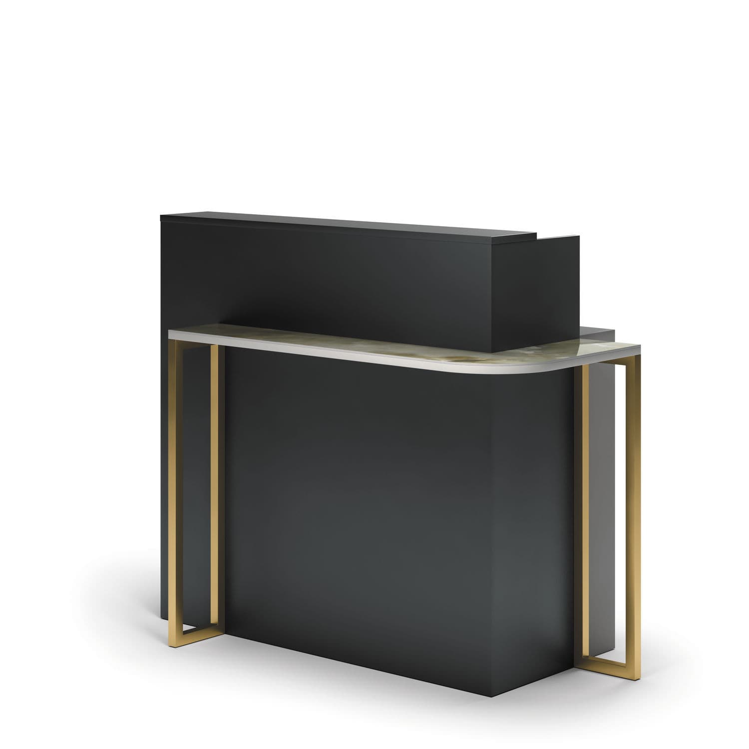 Banque d'accueil en plastique - FANCY - VEZZOSI - en grès cérame / stratifiée / en métal peint