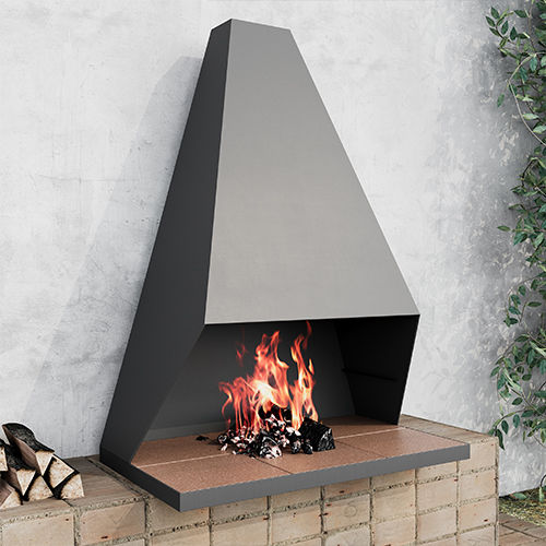 Cheminée à bois - MUR - TRAFORART - à gaz / au bioéthanol / murale