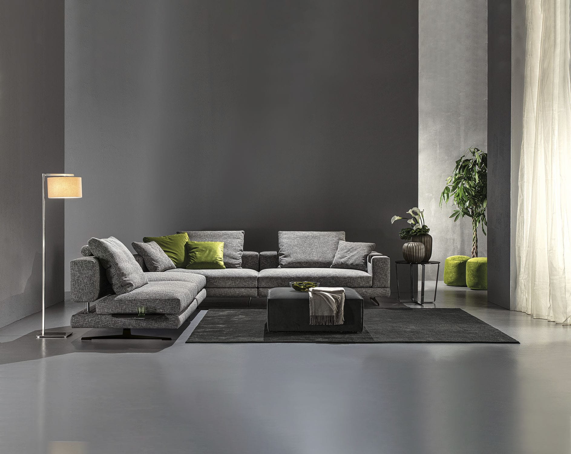 Canapé modulable - REGOQUATTRO - Respace - d'angle / contemporain / gris