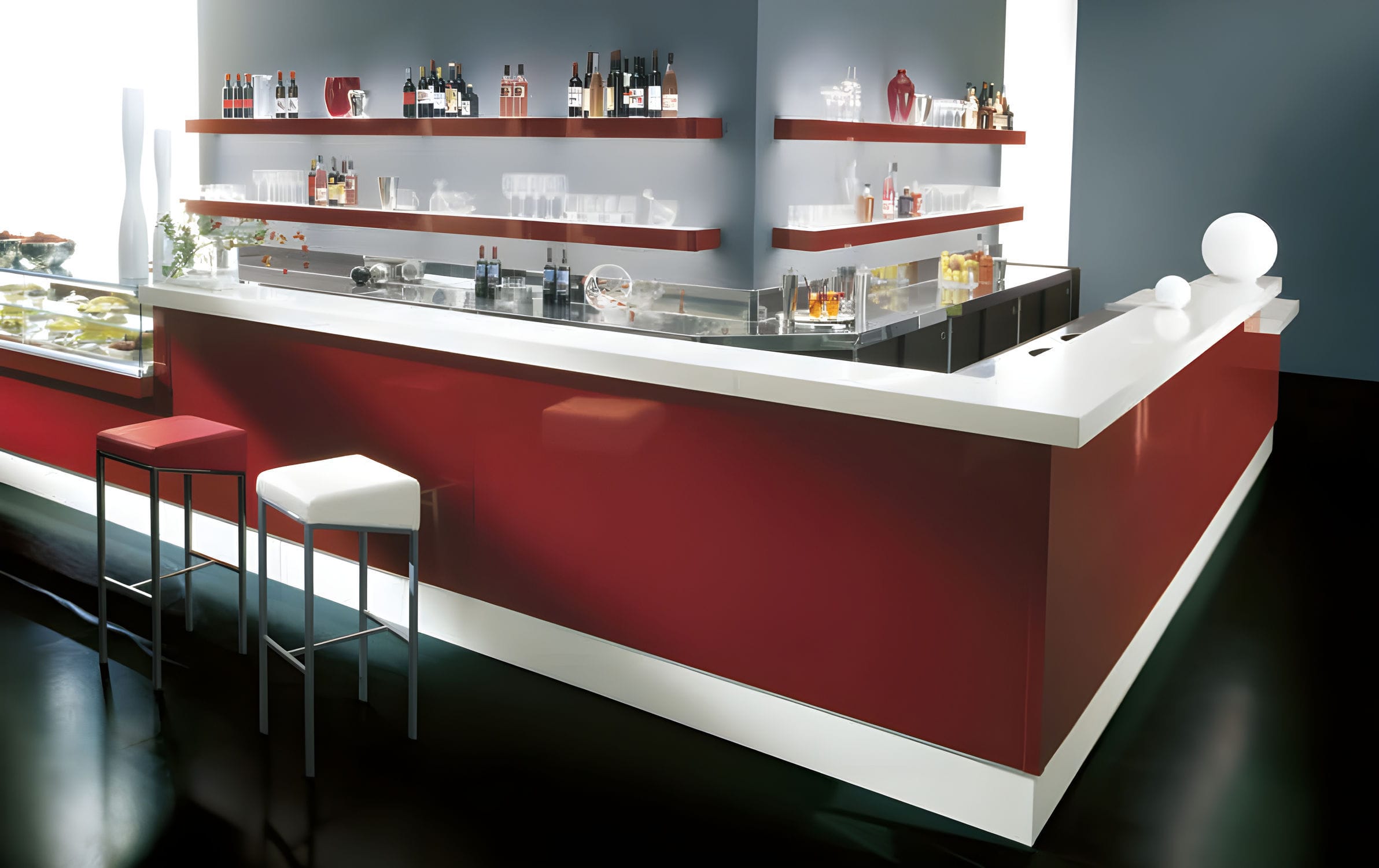 Comptoir de bar - ART CAFÉ - De Blasi - en bois / en inox / en marbre