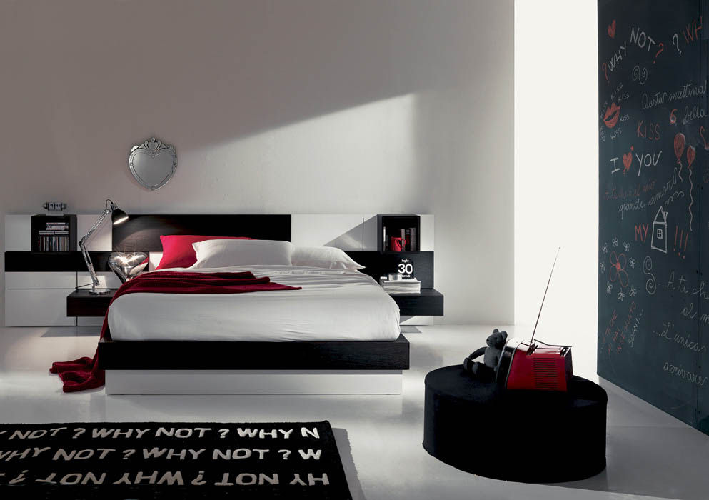 Lit double - PLAN SYSTEM - Fimar Srl - contemporain / avec tables de ...