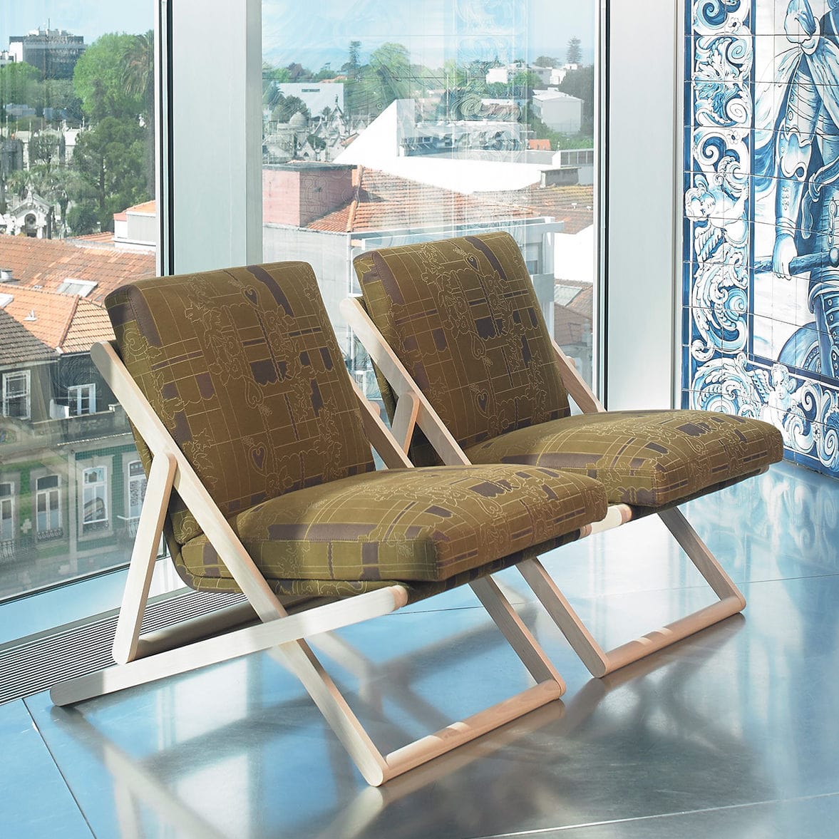 Chauffeuse contemporaine - YOLO - Orange Box - en tissu / en bois ...