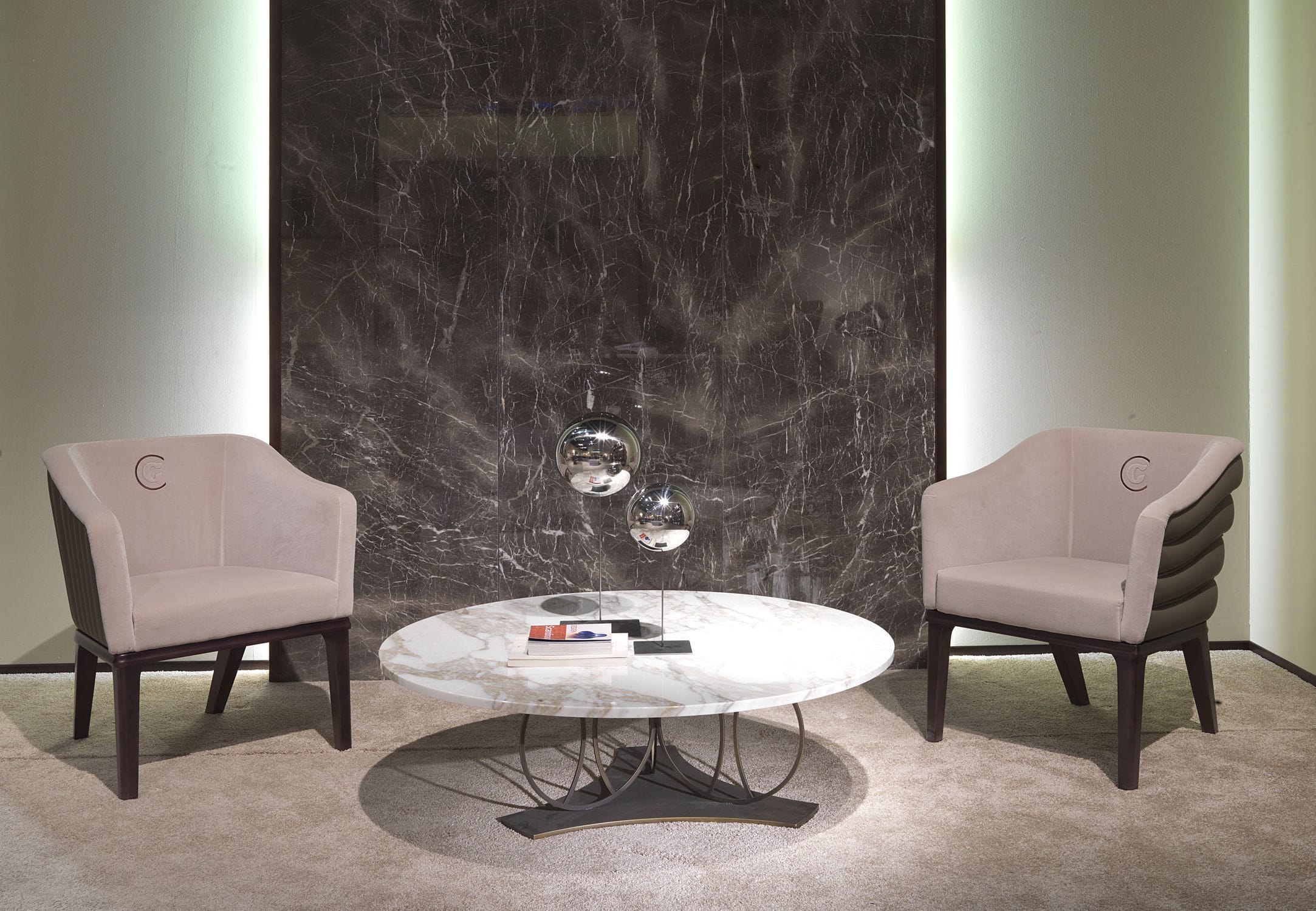 Table basse classique - TL59 MOON - CARPANELLI - en marbre / ronde / résidentielle