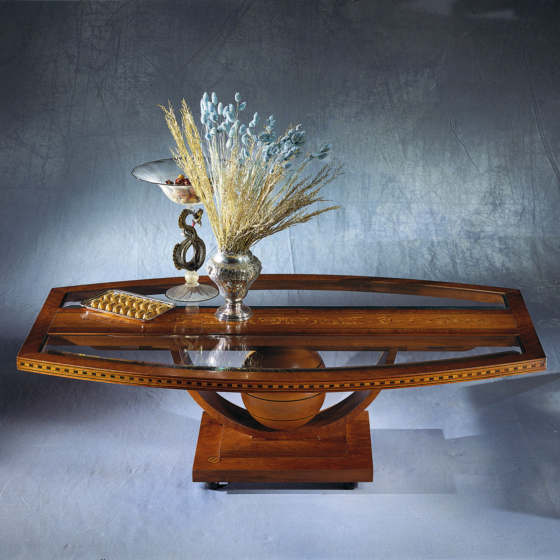 Table basse classique - T556 ROSONI - CARPANELLI - en noyer / en verre / rectangulaire