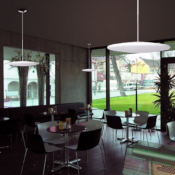 Suspension - RONDO - LUCIS - en acier / en métal chromé / en verre soufflé