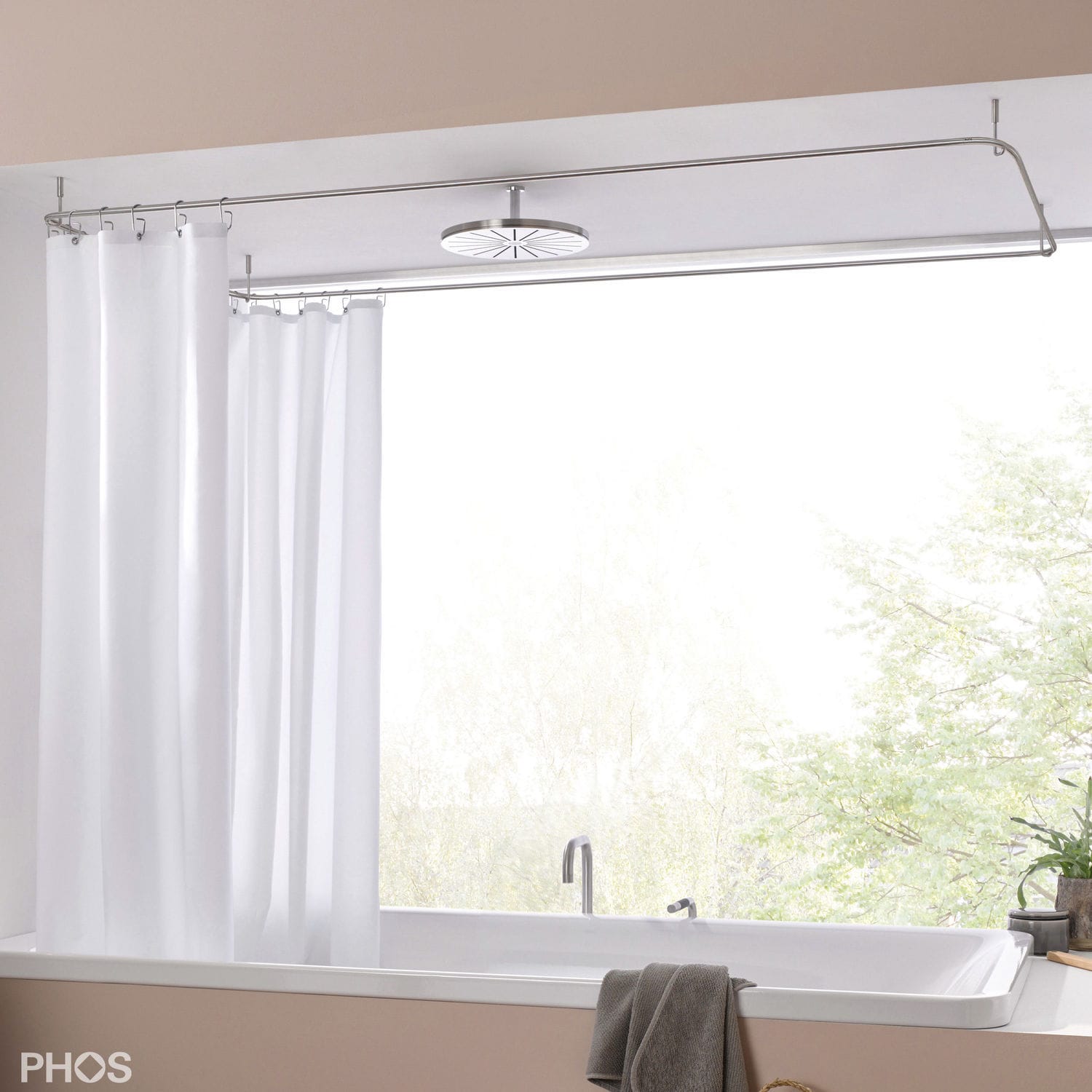 Barre de rideau de douche en acier inoxydable brossé - DSRE1700-700 ...