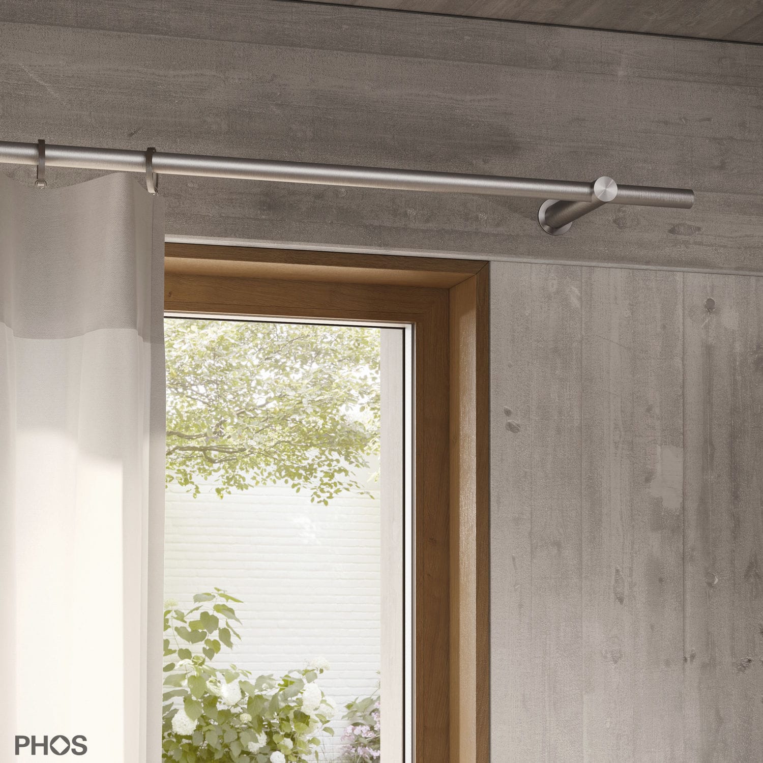 Tringle à rideaux en acier inoxydable brossé - VS26-135-1000 - PHOS Design GmbH - avec ...